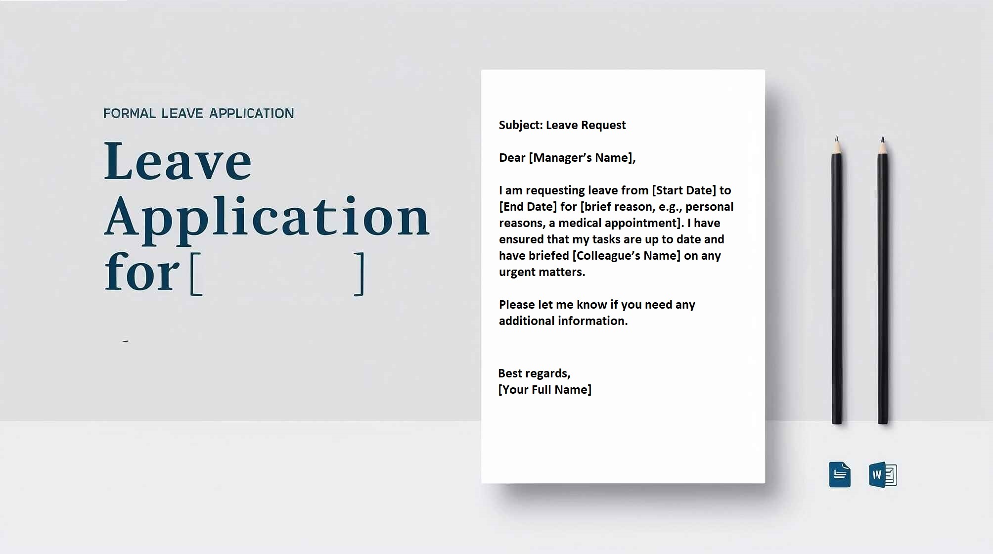 Writing a Formal Leave Application : Office| School | principal| Job